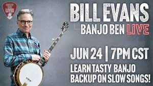 335 reactions · 12 shares | Join Bill Evans LIVE as he teaches how to play banjo backup & solos for slower country songs! It's funny, but as banjo players we can learn the faster stuff pretty well, but struggle with playing the slower stuffy in a tasty way...let's fix that! Even if you can't join us live on June 24, be sure to purchase a ticket before the event and we'll send you the recording soon after! #bluegrass #bluegrassbanjo #banjomusic #banjo | Banjo Ben | Facebook