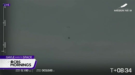 136K views · 820 reactions | Cheers and screaming can be overheard inside the Blue Origin capsule as parachutes were deployed in its descent back to Earth. https://cbsn.ws/4jseKV7 | CBS News | Facebook