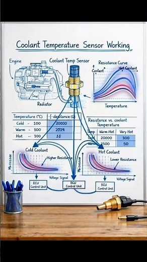 🌡 Coolant Temperature Sensor Working #automobile #mechanic