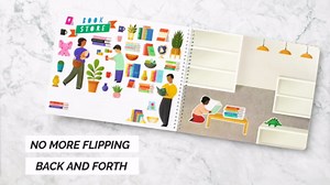 CUPKIN Sticker Book for Kids 2-4, 500+ Kids Stickers, All Around Town 12 Coloring Pages, 12 Side by Side Scenes, Fun Toddler Travel Activity Coloring and Sticker Books for Ages 4-8 + 8-10