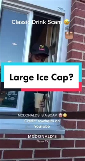 Another McDonalds scam. Classic overfill of ice in the cup. #icecap #coffee #scam #fyp