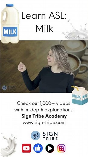 Milk in American Sign Language (ASL) | Sign Tribe Academy | Dr. Luanne Sailors