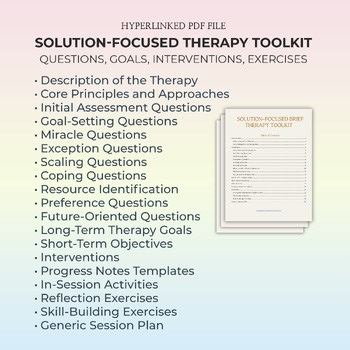 Solution Focused Psychotherapy Guide Session Plan SFBT Therapy Questions