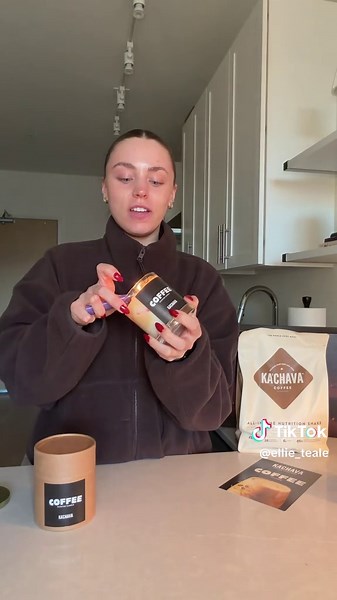 Coffee flavored @Ka'Chava just dropped and it's the perfect addition to my morning routine I am obsessed! Grab yours with code ELLIE to save :) #Kachavapartner #CoffeeKachava #morningroutine #protein