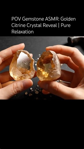Golden Citrine Crystal Split ASMR | Relaxing POV Gemstone Reveal