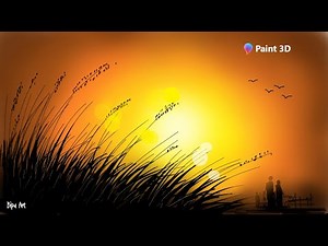 How to Draw - in computer| Paint 3D tutorial | Paint 3D | paint in computer | scenery drawing