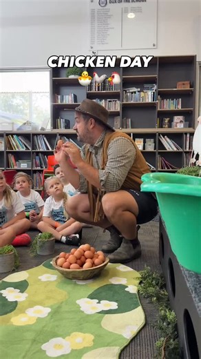 CHICKEN DAY! 🐣 // Today at C2K we had a fantastic lesson all about chickens and eggs! The children explored where eggs come from, how chicks are made, and how we can best care for our feathered friends. We love seeing our confident learners growing, exploring, and loving school life at Heritage College Lake Macquarie! 💛 | Heritage College Lake Macquarie
