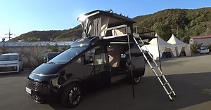 Visionary Hyundai Staria van turns epic camper with penthouse sundeck