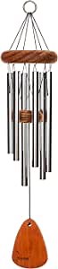 Festival 18-inch Redwood Wind Chime w/Customization in Silver by Wind River for Patio, Backyard, Garden, and Outdoor décor. Made in The USA