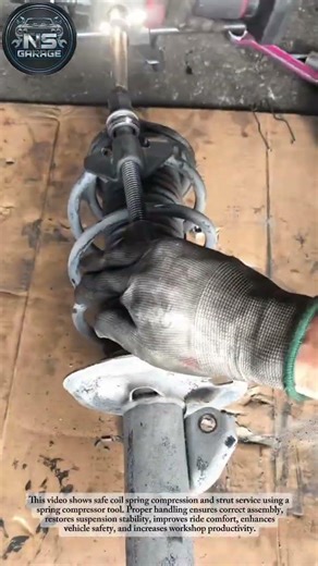 Strut Spring Compression & Shock Absorber Service | Suspension Repair#mechanic #shorts