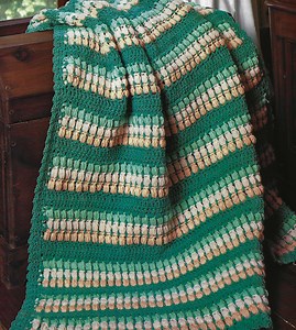 Quick and Easy Crochet Afghan PATTERN: Green Peach Coral Striped Blanket (PDF Pattern) - Etsy