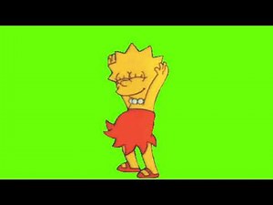 LISA SIMPSON (THE SIMPSONS) DANCING ANIMATED GREEN SCREEN (CHROMA KEY)