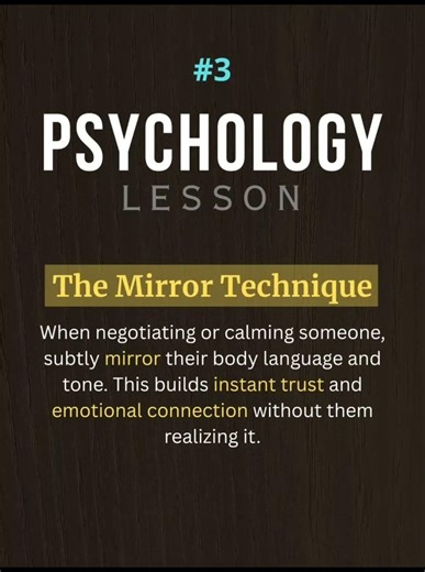 powerful psychology trick for negotiations and conversations- The mirror technique