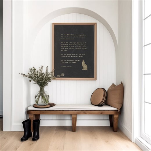 Tale of Two Wolves Native American Legend, the One You Feed Good Vs Evil Cherokee Wolf Story Print in Multiple Backgrounds & Frame Options - Etsy