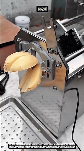 Cutting potatoes for food processing using Work tool potato slicing machine #tool #worktool