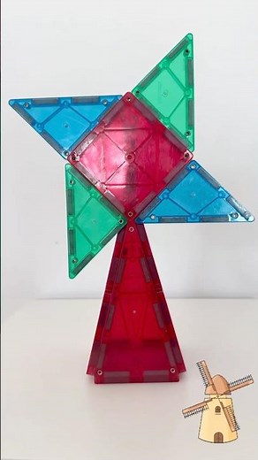 Magnetic tiles build ideas | Build a windmill #magnetictiles #windmill