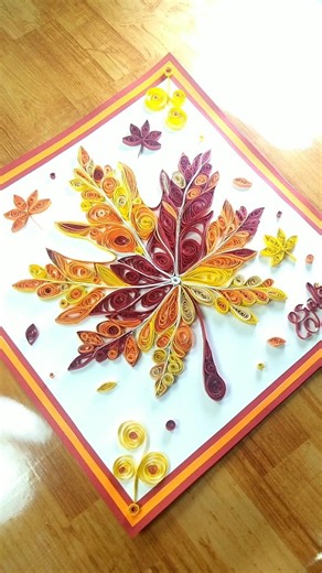 DIY Maple Leaf Quilling Art 🎨🍁|| #quillingart #autumn #shortsfeed #shorts #paperquilling #yt #art
