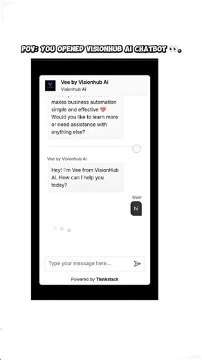 POV: Chatting with a VisionHub AI chatbot 🤖💬#VisionHubAI #AIChatbot #Automation #WebChatbot