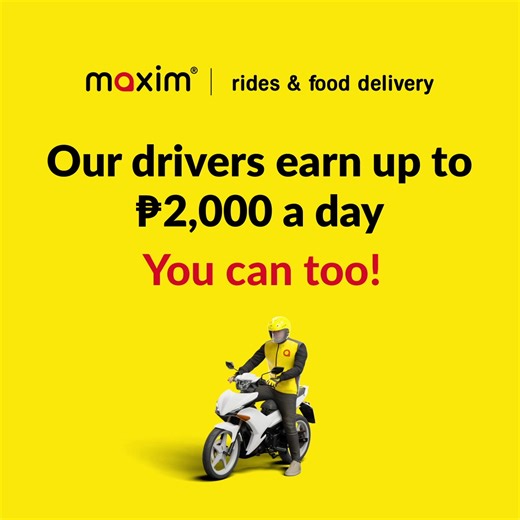 Become a Maxim driver and start making money with your moto. Low commission, flexible schedule, free uniform and insurance! 👉 Register online and come to our office for training. Don’t forget to bring the following: ✅ Professional Driver's License ✅ NBI Clearance ✅ Police or Barangay Clearance ✅ Motorcycle OR/CR Join us! Tap the "Registration" button. | Maxim - rides&food delivery. Davao