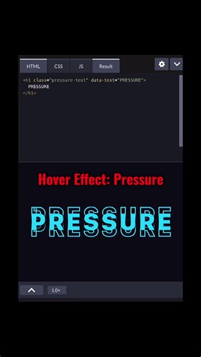 Pressure text hover effect 🔥#frontend #webdesign #coding #uianimation #webdev
