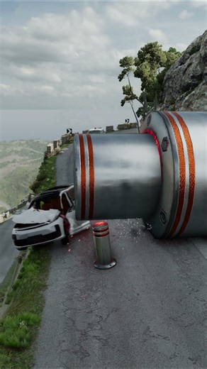 Cars & Ambulance vs Retractable Barriers #999 - BeamNG.Drive Simulation