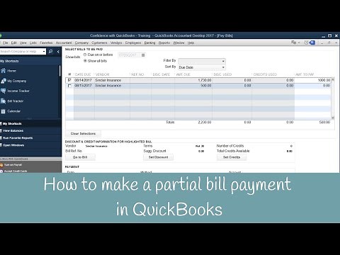 How to make a partial bill payment in QuickBooks