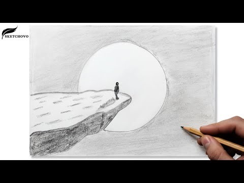 Learn Thrilling Pencil Cliff Drawing | One Step from the Abyss for Beginners