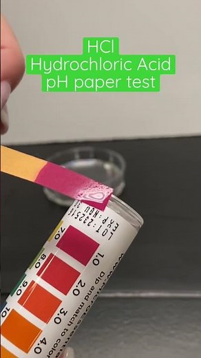 HCl pH Paper Test Hydrochloric Acid
