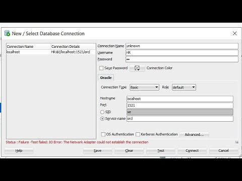 IO Error: Network adapter could not establish the connection/ solved.