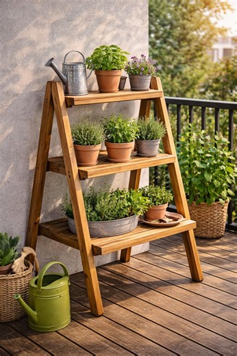 A-frame Herb Ladder Plans PDF | DIY Wooden Plant Ladder Shelf - Etsy