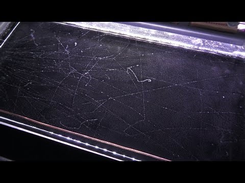 Electrons in a cloud chamber (Sr90)