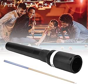 Billiards Pool Cue Extension, Black Plastic 9 Balls Cue Butt End Extension Extreme Extender Lengthener Snooker Cue Extension for Pool Billiard Cues Sticks Accessories, 11.81 x 1.77