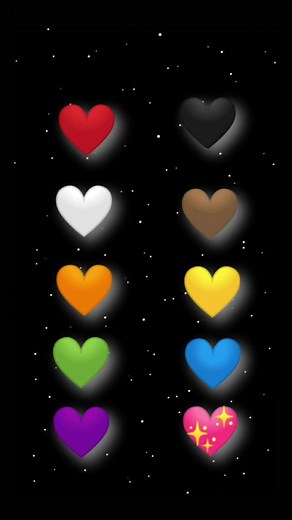 Colorful Glowing Hearts Animation with Cosmic Background