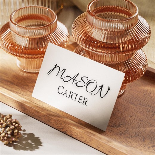 Minimalist Place Card TEMPLATE, Flat and Foldable Table Name Card Printable, Wedding Guest Tag, Dinner Party Seating Card, Canva Template - Etsy