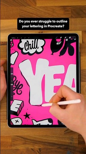 Do you struggle to outline your lettering in Procreate? Try this Hack