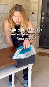 Can you iron out water damage on a faux wood top? ##diy #diyfails ##homehacks #furnitureflip #homedecor #fyp #foryoupage #projects #trashfinds #upcycled #vintageflip #reelsviralfb #foryoupage #explorepage #fyp #viral #projects #explore #fypシ | Blingy Thingy