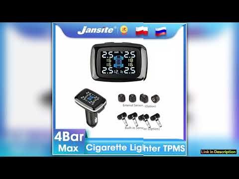 Jansite Car TPMS Tire Pressure Monitoring System Sensors Cigarette Lighter with USB Port Tpms Contr
