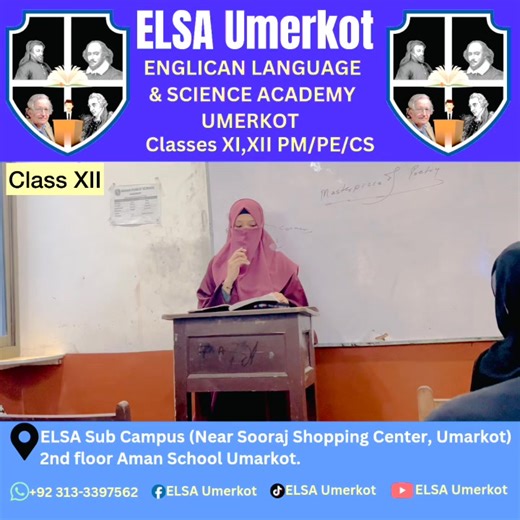 Student of XII PM Ms. Alisha Maryam performing in a presentation activity at ELSA ________________________________________________ ;;;;;;;;;;;;;;;;;;;;;;;;;;;;;;;;;;;;;;;;;;;;;;;;;;;;;;;;;;;;;;;;;;;;;;;;;;;;;;;;;;;;;;;;;;;;;;;; 📚 Englican Language & Speaking Academy Umarkot (ELSA) 🌟 Quality Education for Umarkot & Surrounding Areas 🔔 Newly Started 👉 XI & XII (First Year & Intermediate) Classes 🕒 Timing: 3:00 to 6:00 PM 📍 Location: ELSA Sub Campus (Near Sooraj Shopping Center, Umarkot) 2nd 