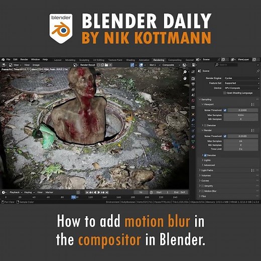 How to Add Motion Blur in the Compositor in Blender