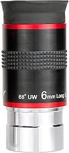 SVBONY Telescope Eyepiece, 68 Degree Ultra Wide Angle Eyepiece 6mm, High Definition Fully Coated Telescope Accessories for Planetary Observation
