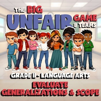 Evaluate Generalizations & Scope BIG UNFAIR ELA Game - No Prep Grade 11 Review