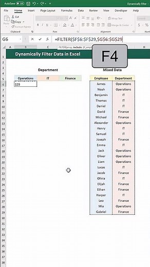Dynamically filter data in excel #excel #exceltips #exceltutorial