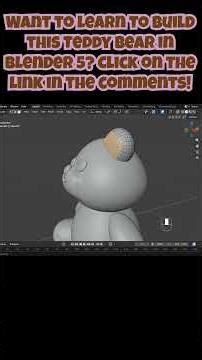 Easy Teddy Bear with Cookie Tutorial in Blender 5 #blender3d #blendertutorial #shorts