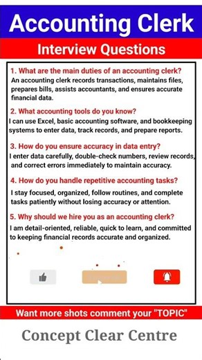 Accounting Clerk Job Interview Questions and Answers to Ace your Dream Job