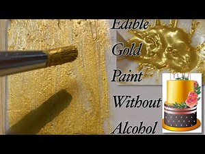 How to make edible gold paint for cake without alcohol //Luster dust gold paint #goldpaintforcake