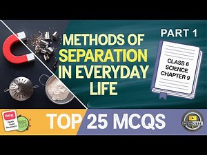 Mcq Class 6 Curiosity Science Chapter 9 Methods of Separation in Everyday Life New Book NCERT Part 1