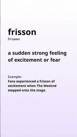 Frisson Meaning & Example Sentence | Daily Words | Learn English Vocabulary