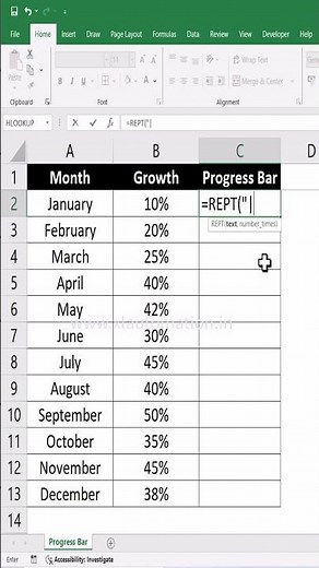 Excel Progress Bars Made with Tiny Squares #excel #excelforbeginners #advancedexcel