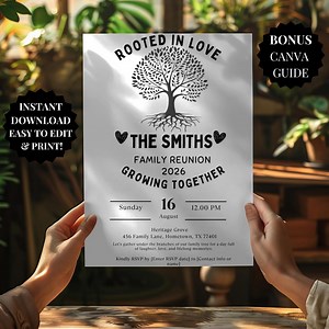 Family Reunion Invitation Template, Family Reunion Party Evite, Family Reunion Flyer, Family Reunion Announcement Family Tree Reunion Invite - Etsy