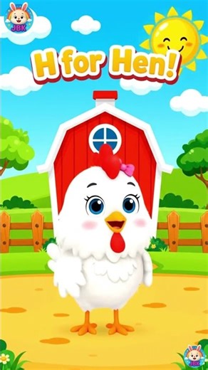 H for Hen 🐔 | ABC Phonics Song for Kids #kids #animalcall #aforapplepoem #kidsshorts